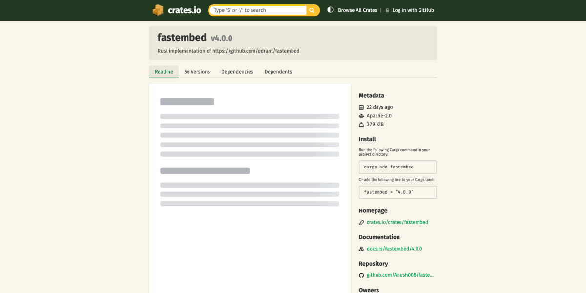 fastembed-rs学习资料汇总 - Rust实现的高性能向量嵌入和重排序库 - 懂AI