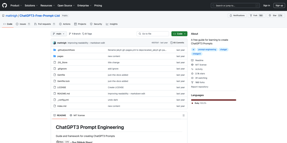 ChatGPT3-Free-Prompt-List学习资料汇总 - 掌握提示工程的免费指南 - 懂AI