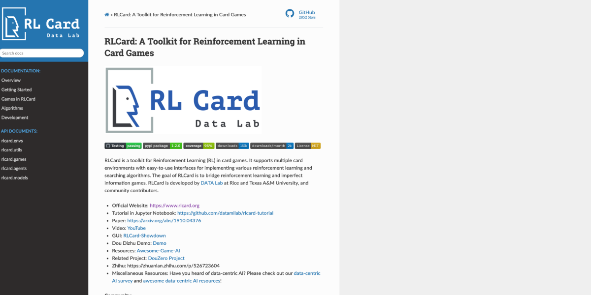 RLCard入门指南 - 强化学习卡牌游戏工具包 - 懂AI