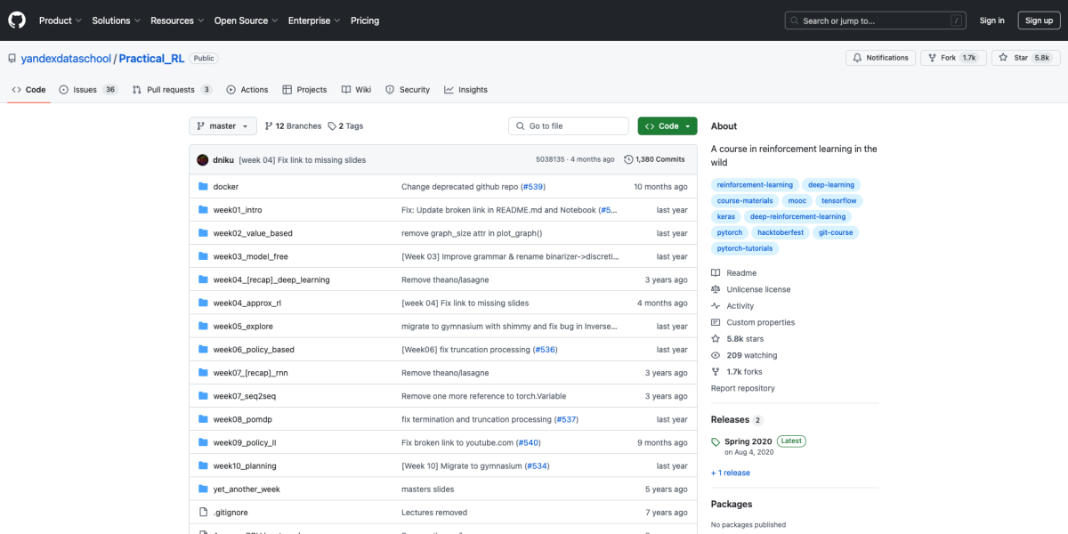 Practical_RL - 强化学习实战课程学习资源汇总 - 从理论到实践的开源教程 - 懂AI