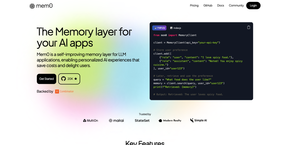 mem0学习资料汇总 - 为AI应用添加智能记忆层 - 懂AI