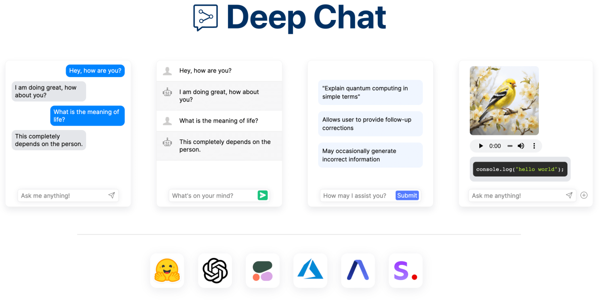Deep Chat: 全面可定制的AI聊天组件 - 懂AI