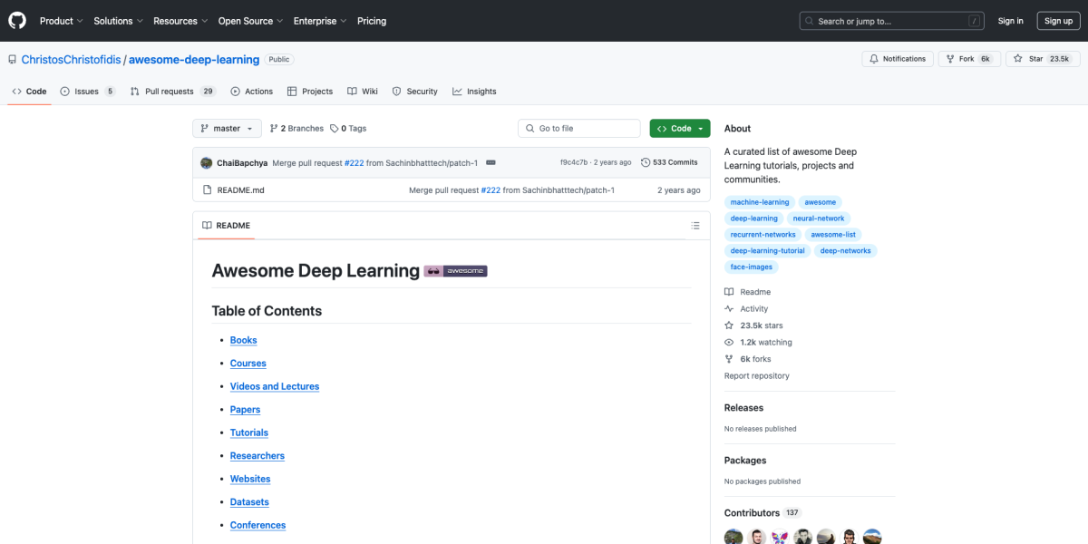 Awesome Deep Learning: 深度学习资源大全 - 懂AI