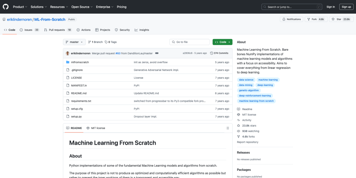 ML-From-Scratch:从零开始实现机器学习算法 - 懂AI