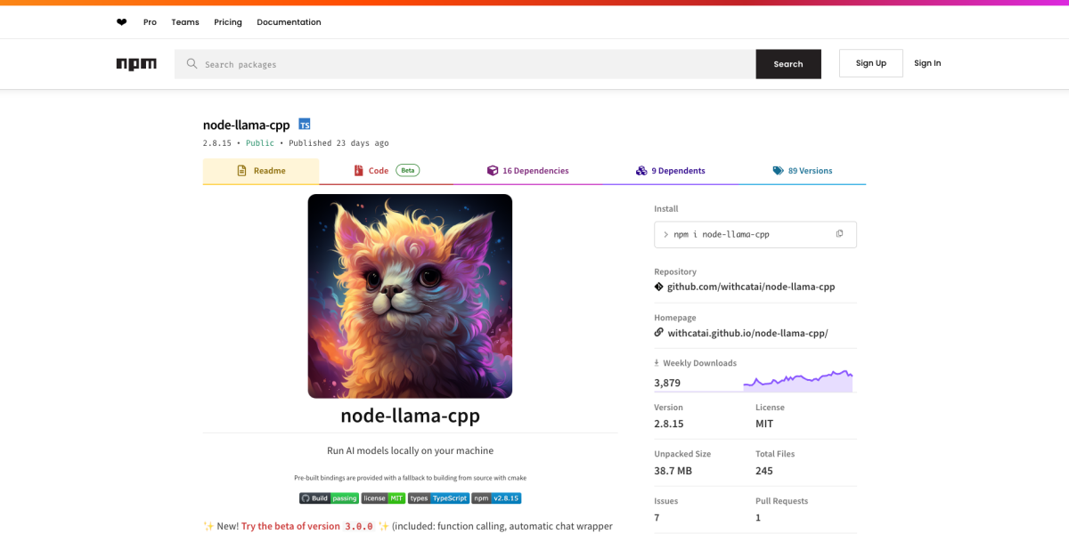 node-llama-cpp: 在Node.js中运行本地AI模型的强大工具 - 懂AI node-llama-cpp: 在Node.js中运行本地AI模型的强大工具 - 懂AI