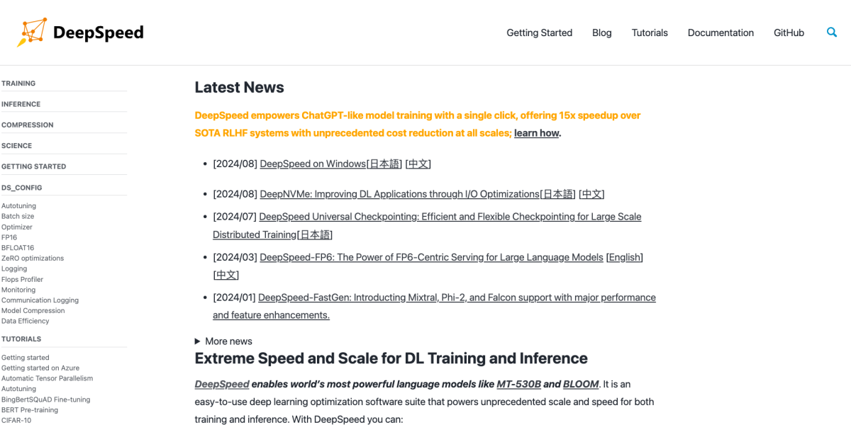 DeepSpeed: 加速大规模深度学习模型训练和推理的开源优化库 - 懂AI