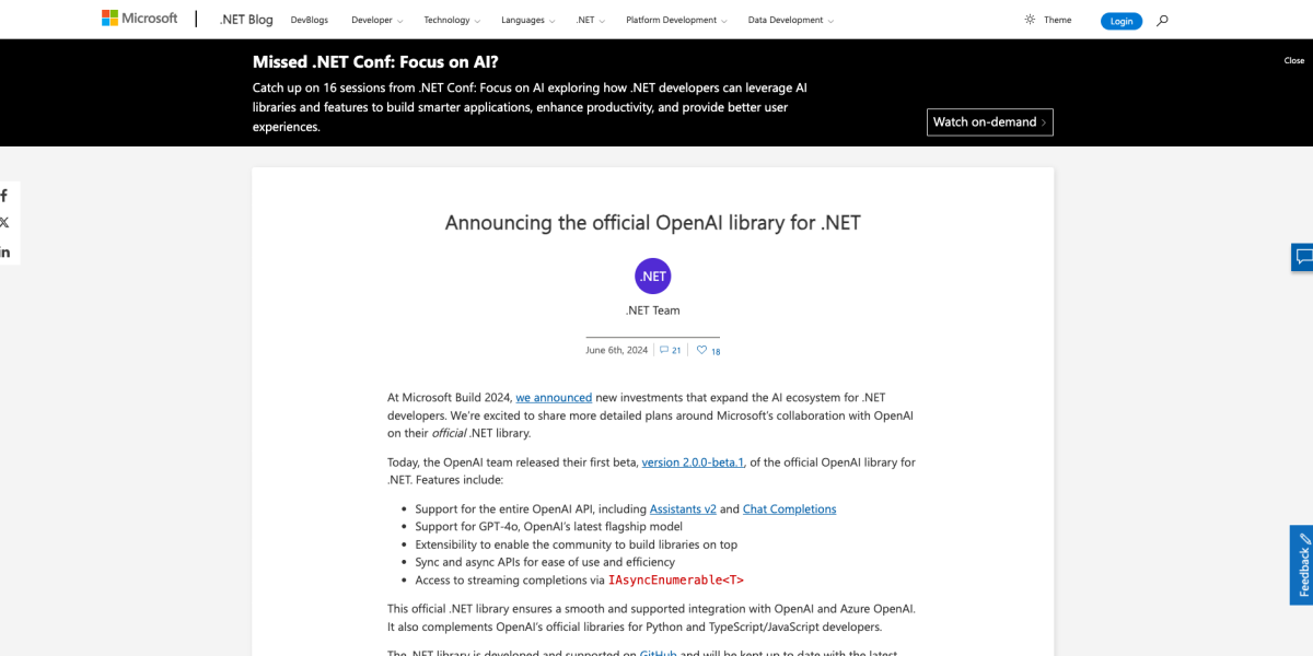 Openai Api Dotnet 一个强大的cnet Sdk用于访问openai Api 懂ai