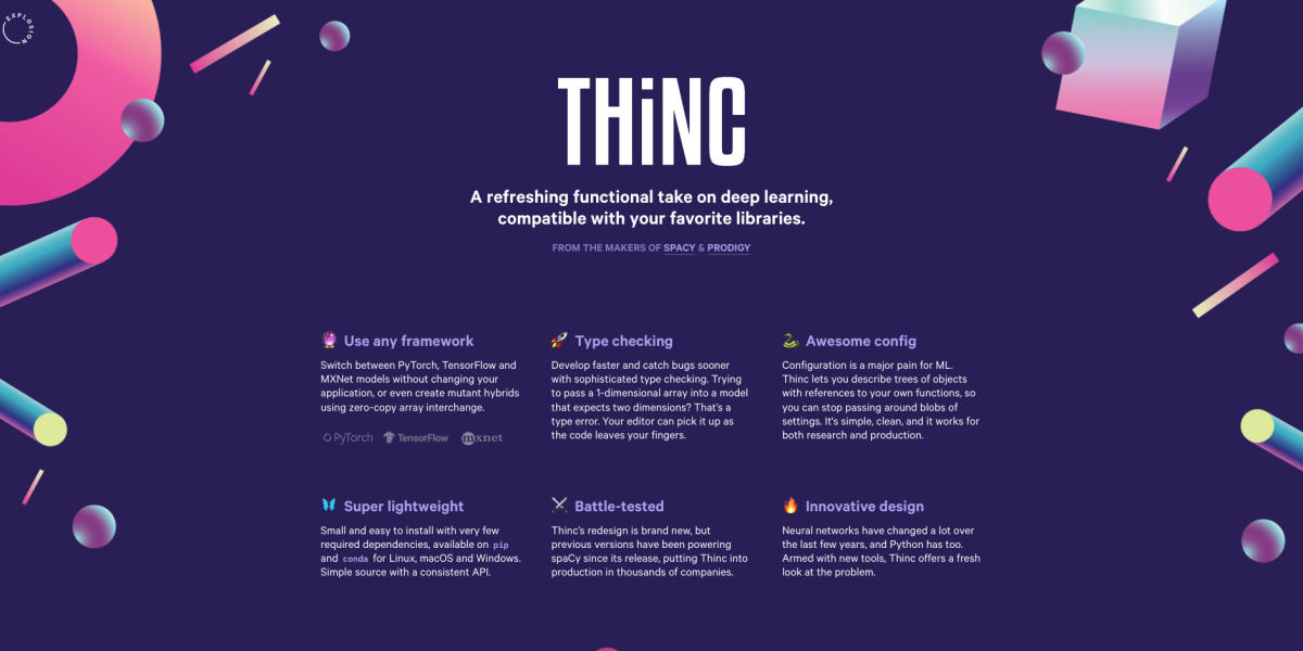 Thinc：一个创新的深度学习库，为您的机器学习项目带来全新体验 - 懂AI