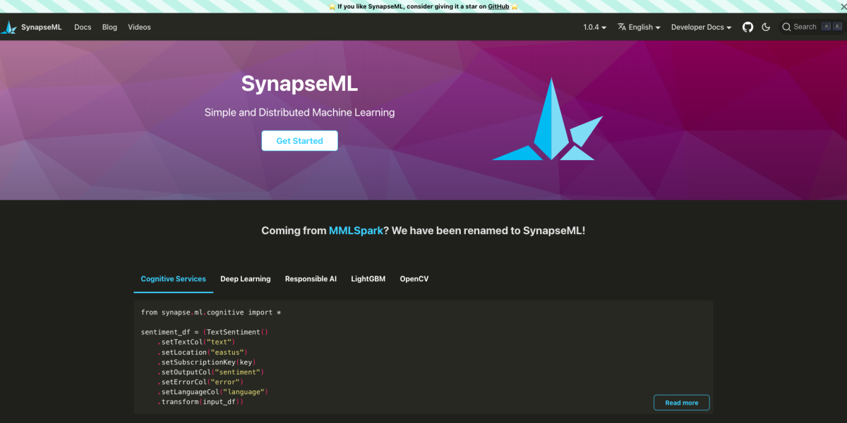 SynapseML:简单而强大的分布式机器学习库 - 懂AI