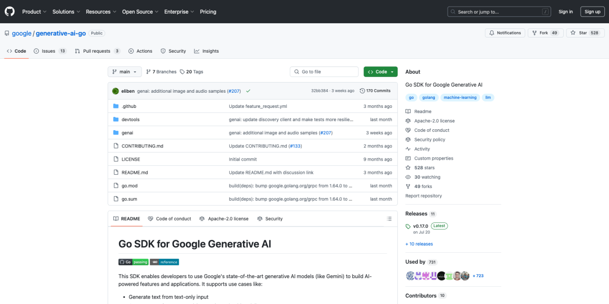 Google Generative AI Go SDK: 释放AI潜能的强大工具 - 懂AI