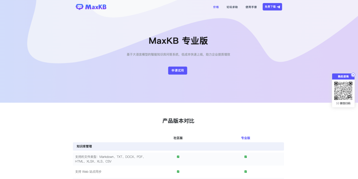 MaxKB: 基于大语言模型的开源知识库问答系统 - 懂AI
